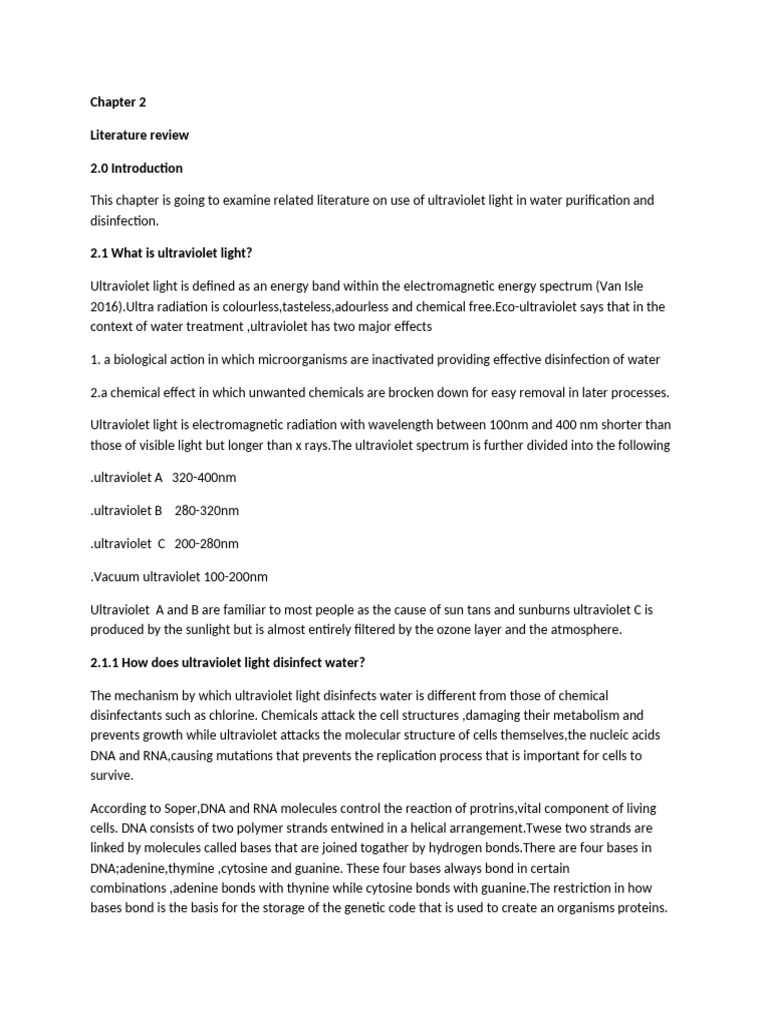 Mudavanhu Project Chapter 2 | PDF | Ultraviolet | Dna
