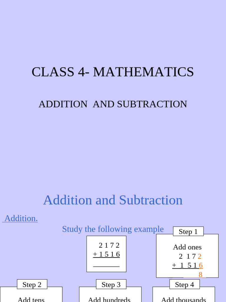 Addition and Subtraction | PDF | Subtraction | Arithmetic