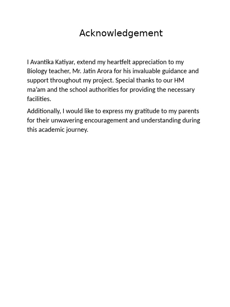 Project Acknowledgement Note | PDF