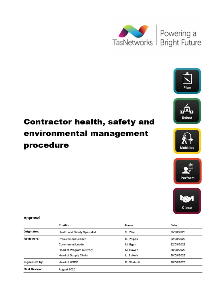 Contractor HSE Management Procedure | PDF | Audit | Financial Audit