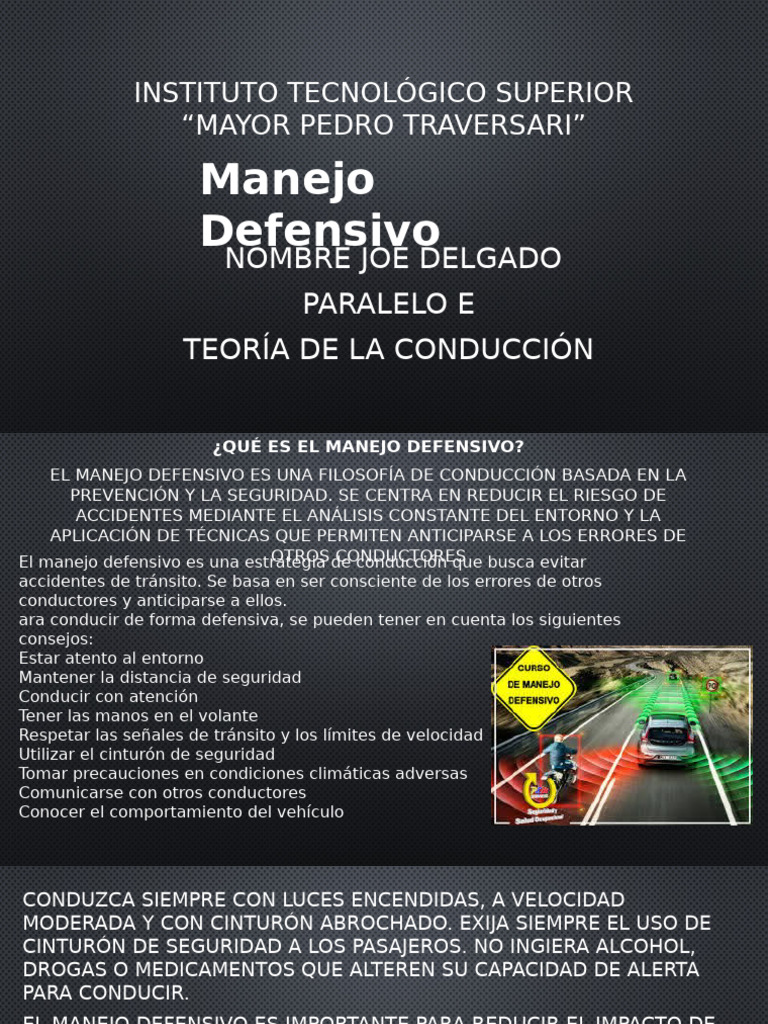 Manejo Defensivo: Claves para Conducir Seguro | PDF | Accidente de ...