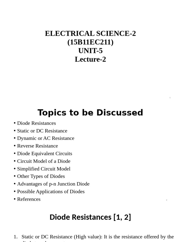 UNIT 5 Lecture-2 | PDF | Diode | P–N Junction
