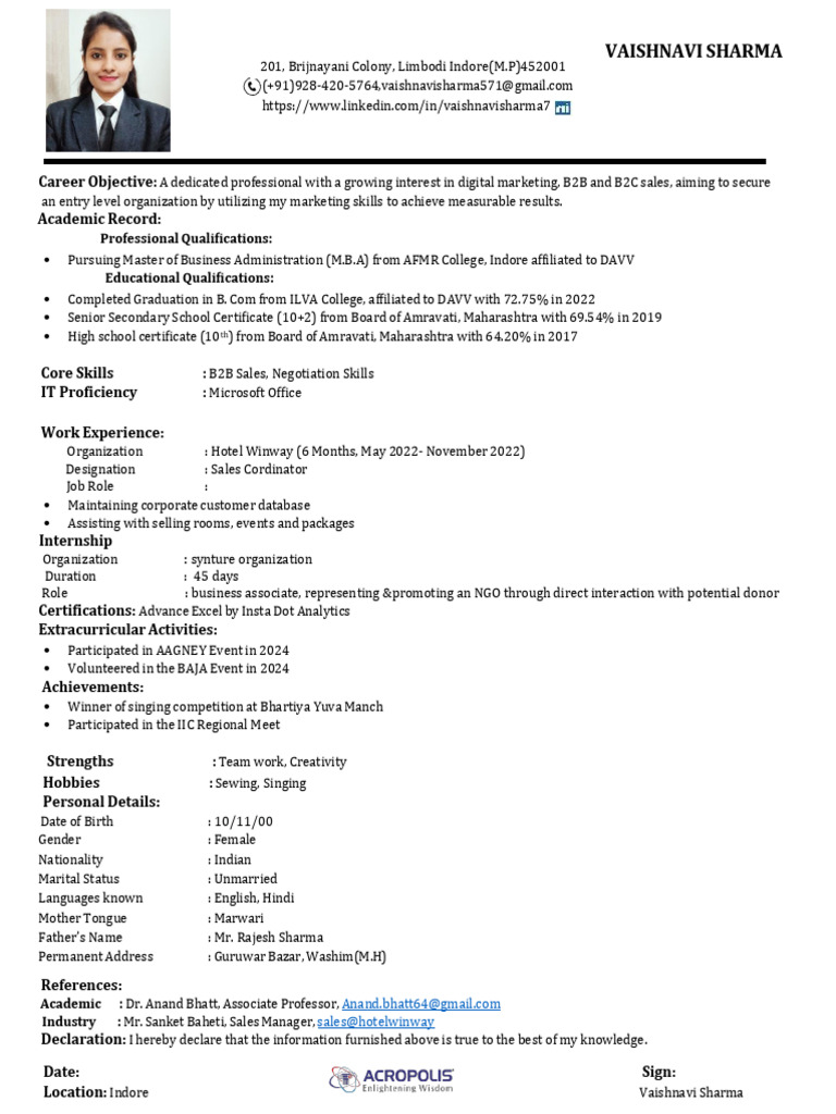 vaishnavi resume new | PDF