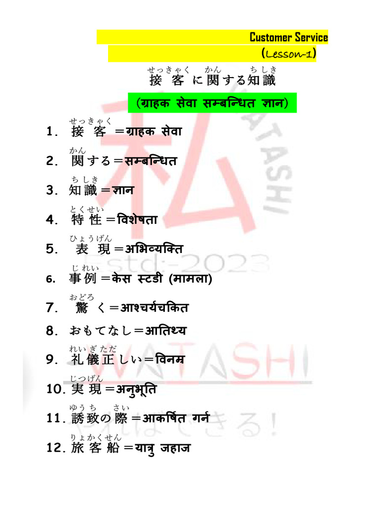 Customer Service Lesson 1-5 | PDF