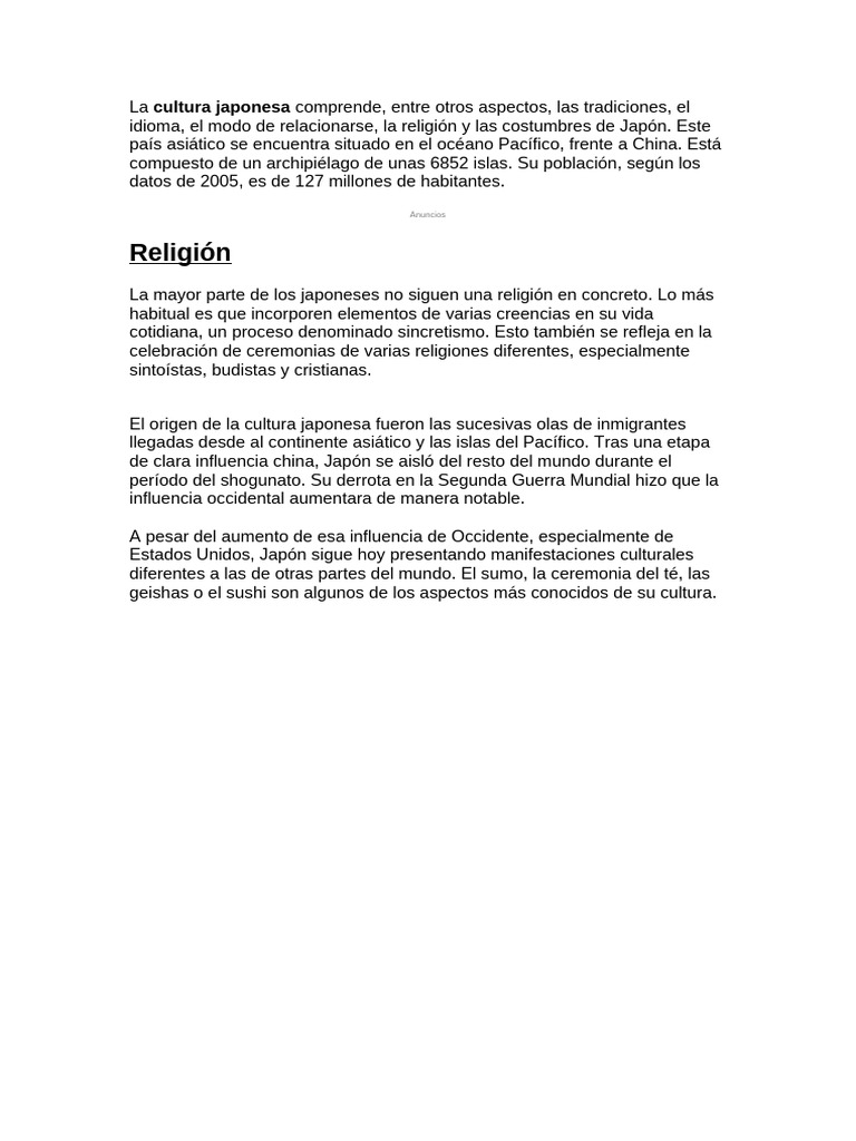 La Cultura Japonesa Comprende | PDF