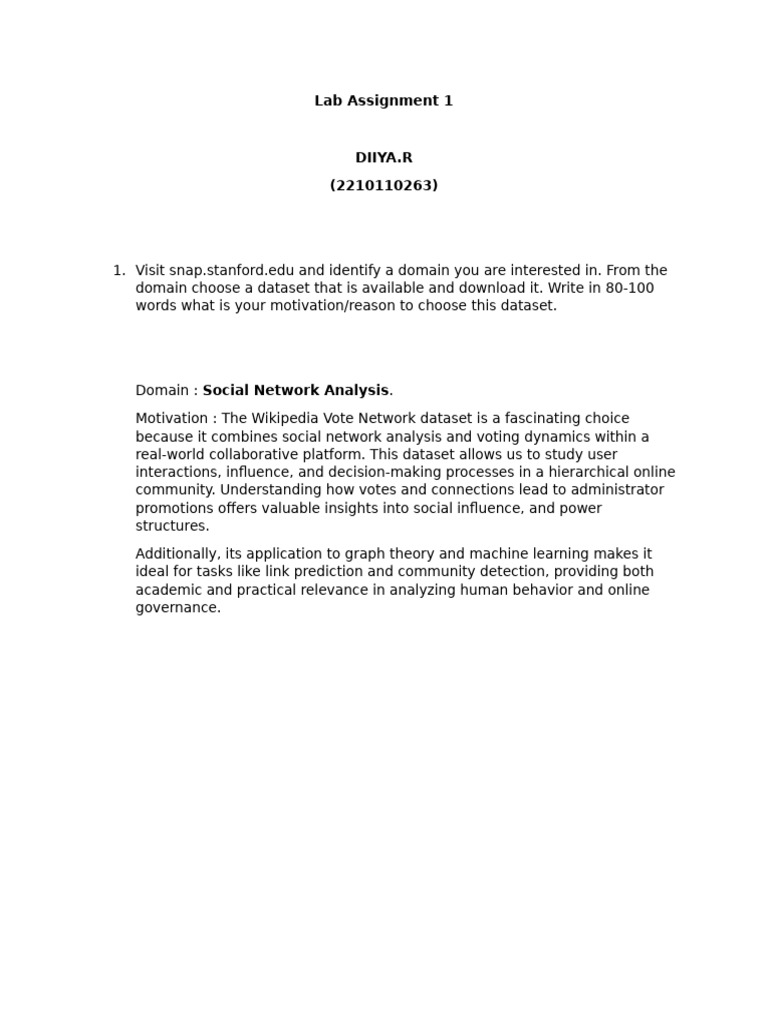 Lab Assignment 1 2210110263 Pdf