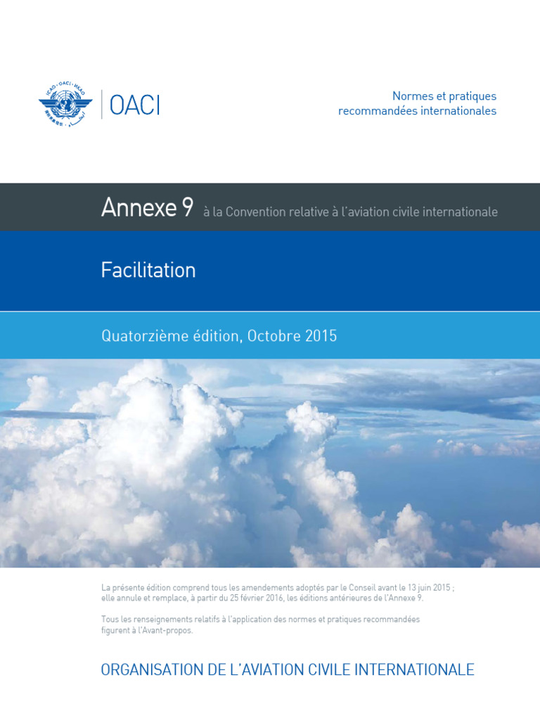 Normes OACI pour la Facilitation Aérienne | PDF | Aéroport | Transport