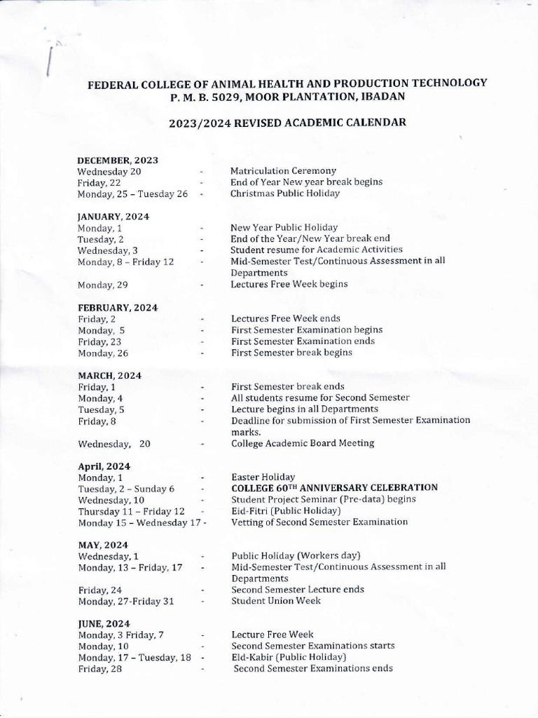 Academic Calendar | PDF