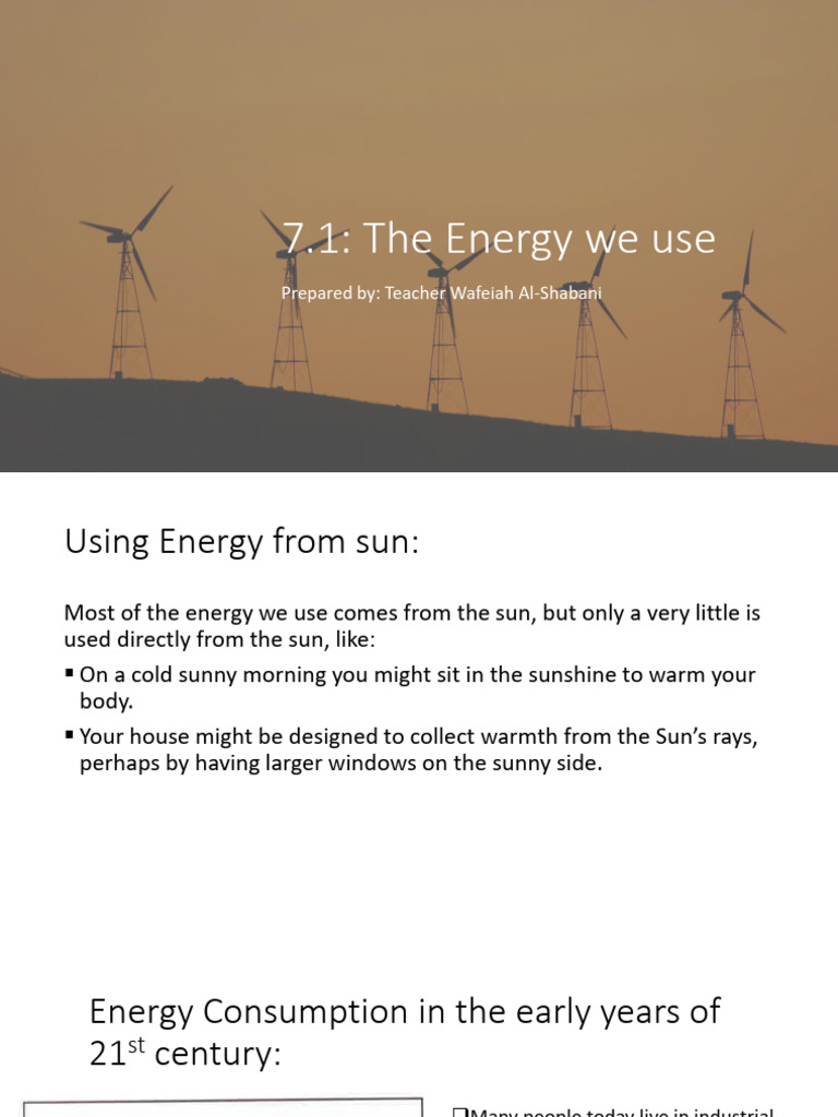 7.1 The Energy We Use - Part1 | PDF