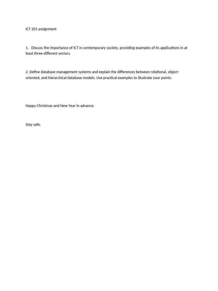 Importance of ICT & Database Models | PDF