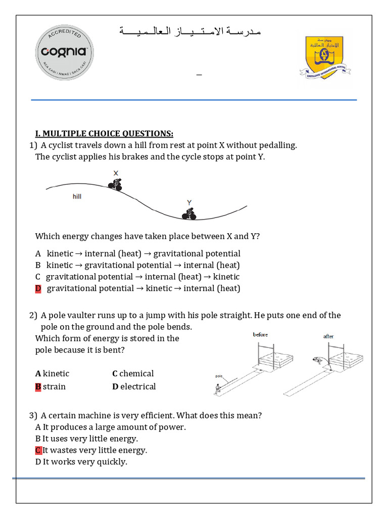 Grade 8 Physics Worksheet SEO | PDF | Kinetic Energy | Potential Energy