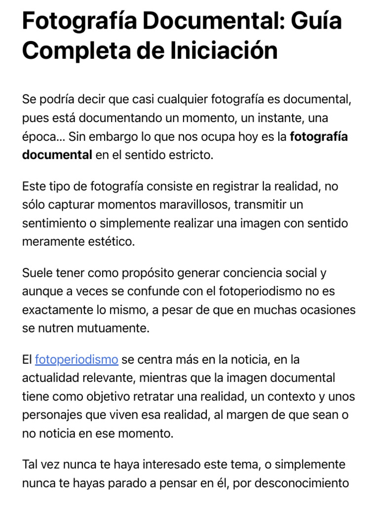 Fotografía Documental | PDF | Documental