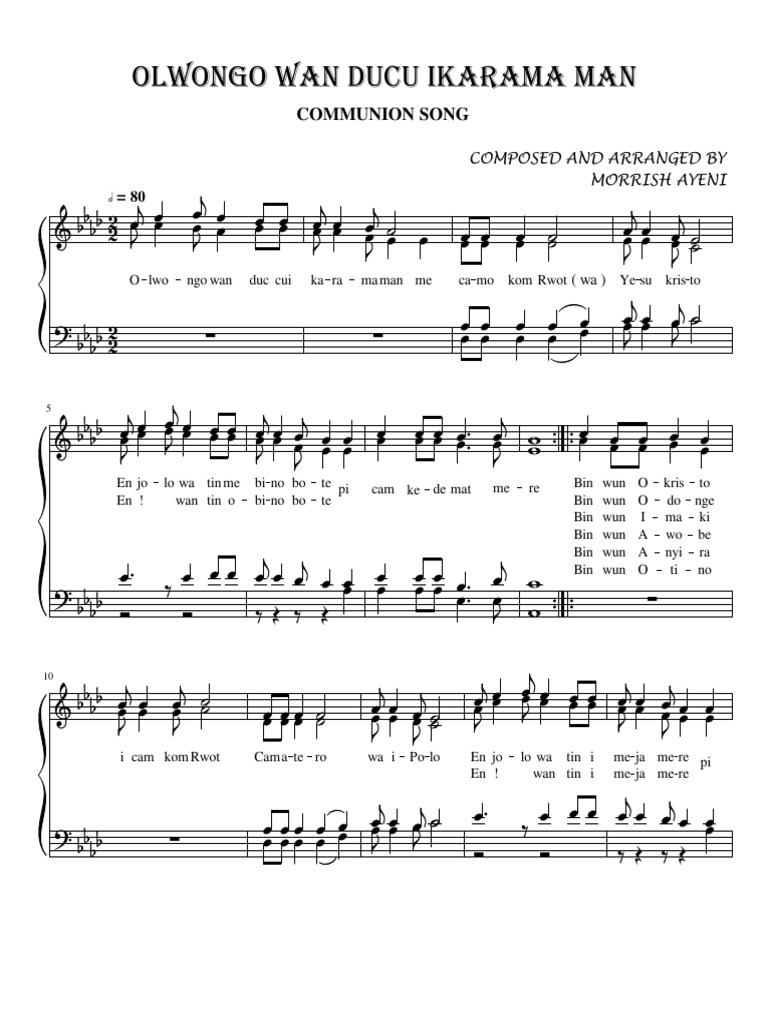 OLWONGO WAN DUCU IKARAMA MAN FULL SCORE | PDF