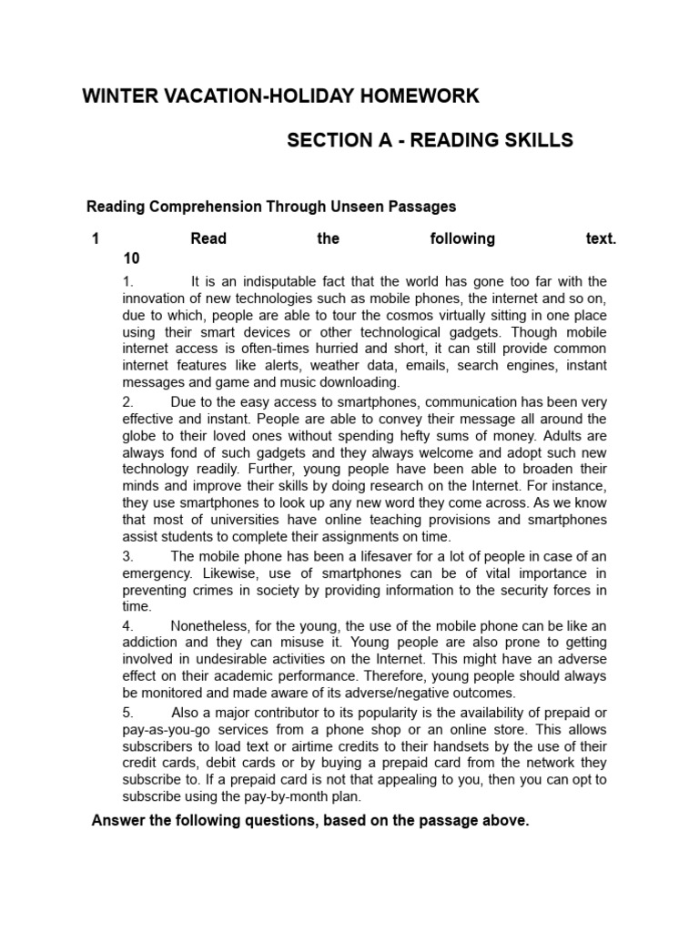 CLASS IX WINTER VACATION-HOLIDAY HOMEWORK | PDF | Fast Food | Foodservice