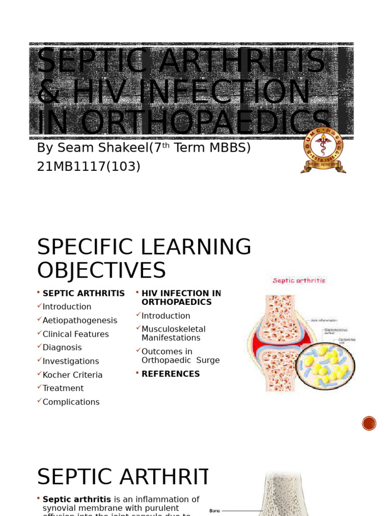 SA & HIV | PDF | Sepsis | Arthritis