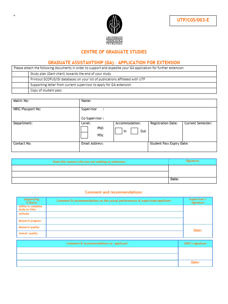 Aduate Assistantship Scheme - GA Extension | PDF
