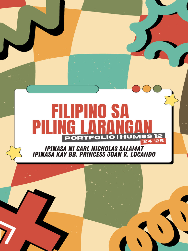 Colorful Groovy Retro Portfolio Cover A4 Document | PDF