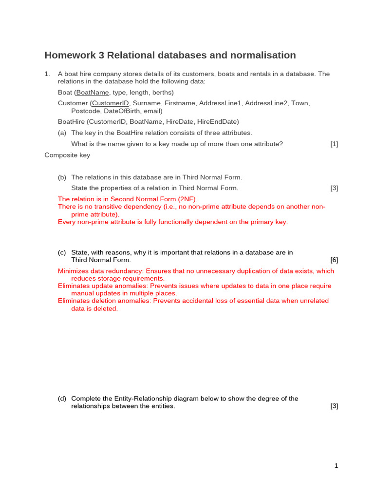 Data Types Homework 3 Relational Databases and Normalisation | PDF | Databases | Computer Data