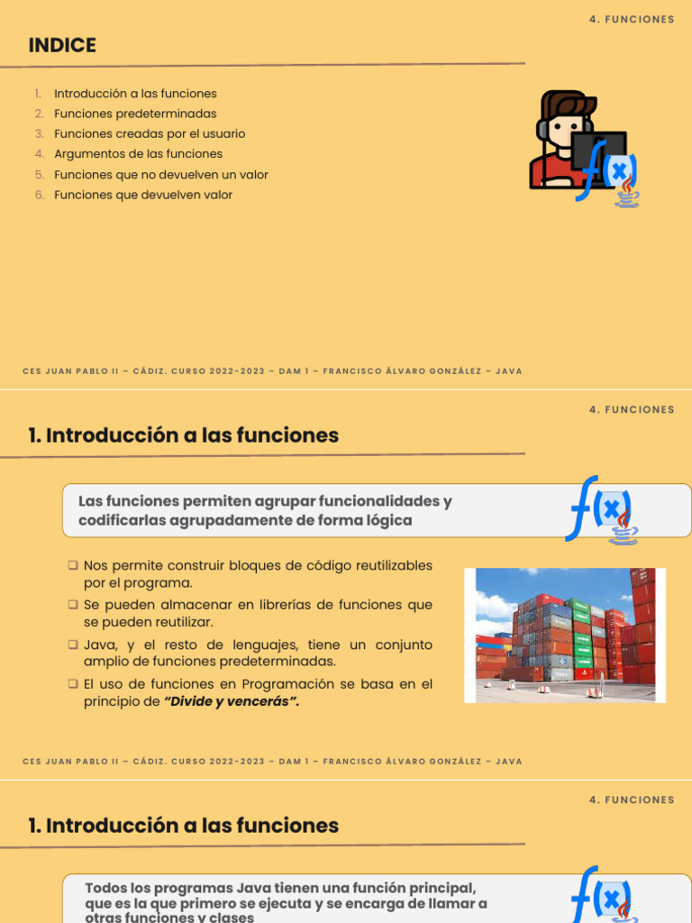 Funciones | PDF | Java (lenguaje de programación) | Programación de ...