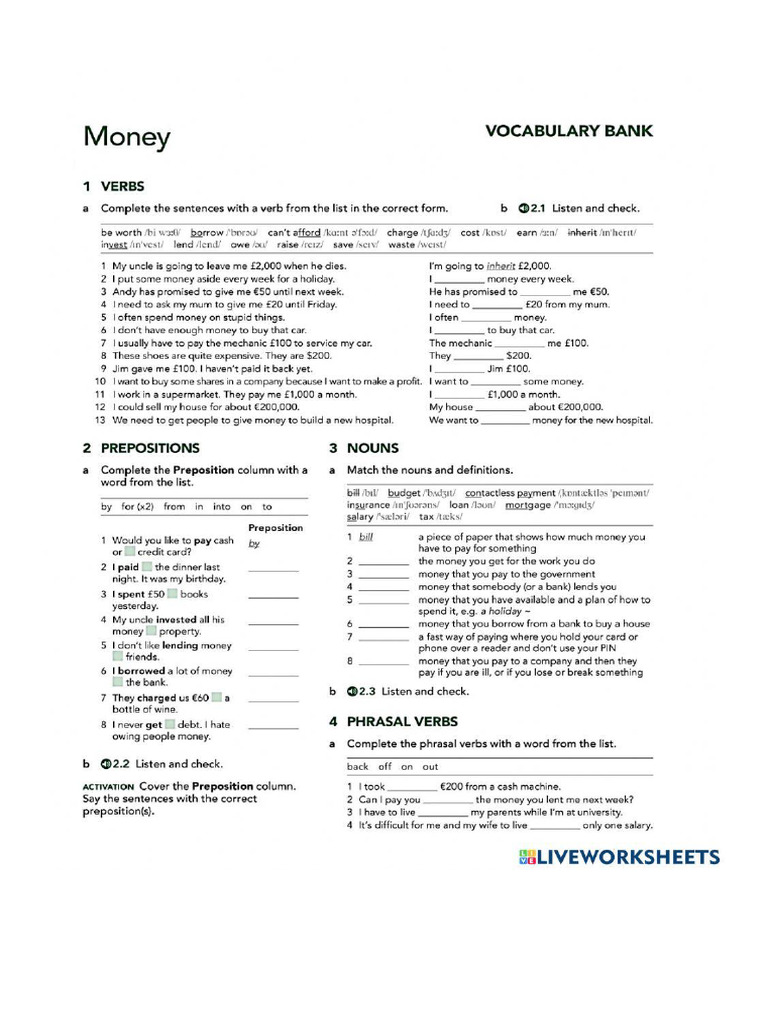 Worksheet 2123336 | PDF