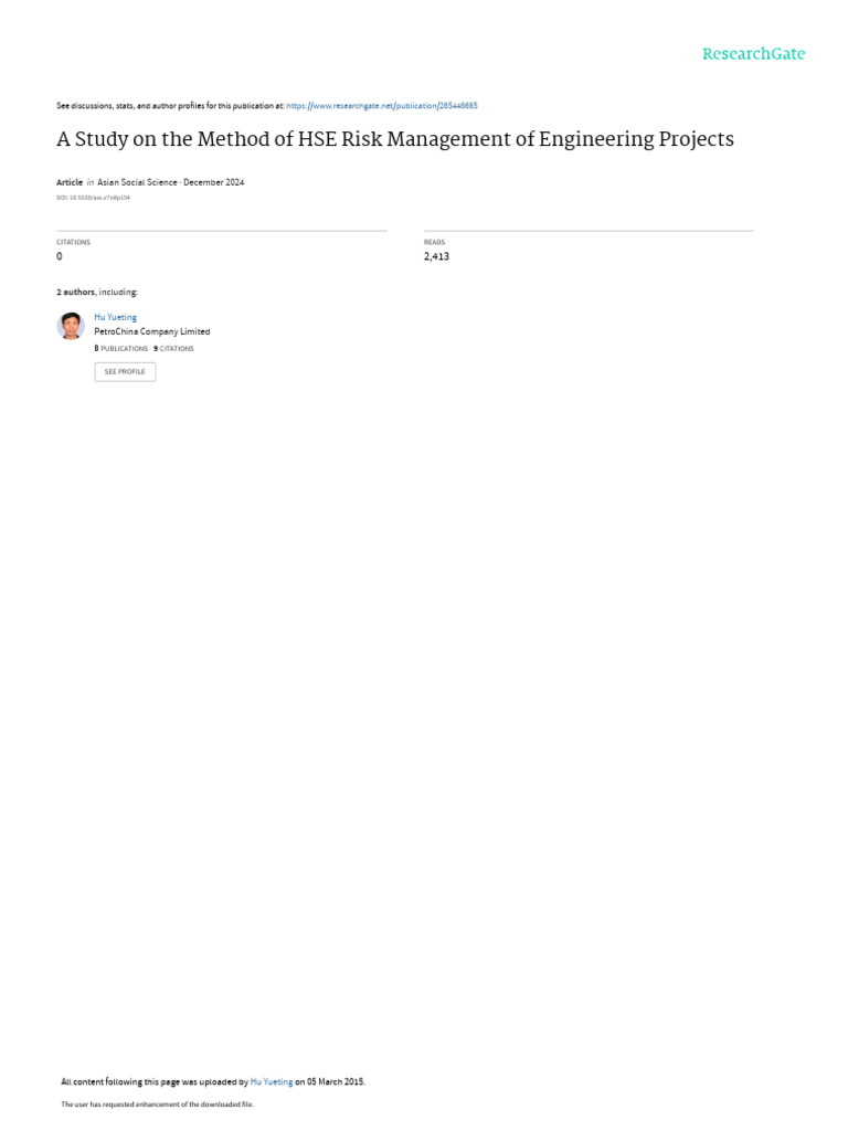 A_Study_on_the_Method_of_HSE_Risk_Management_of_En (1) | PDF | Risk ...