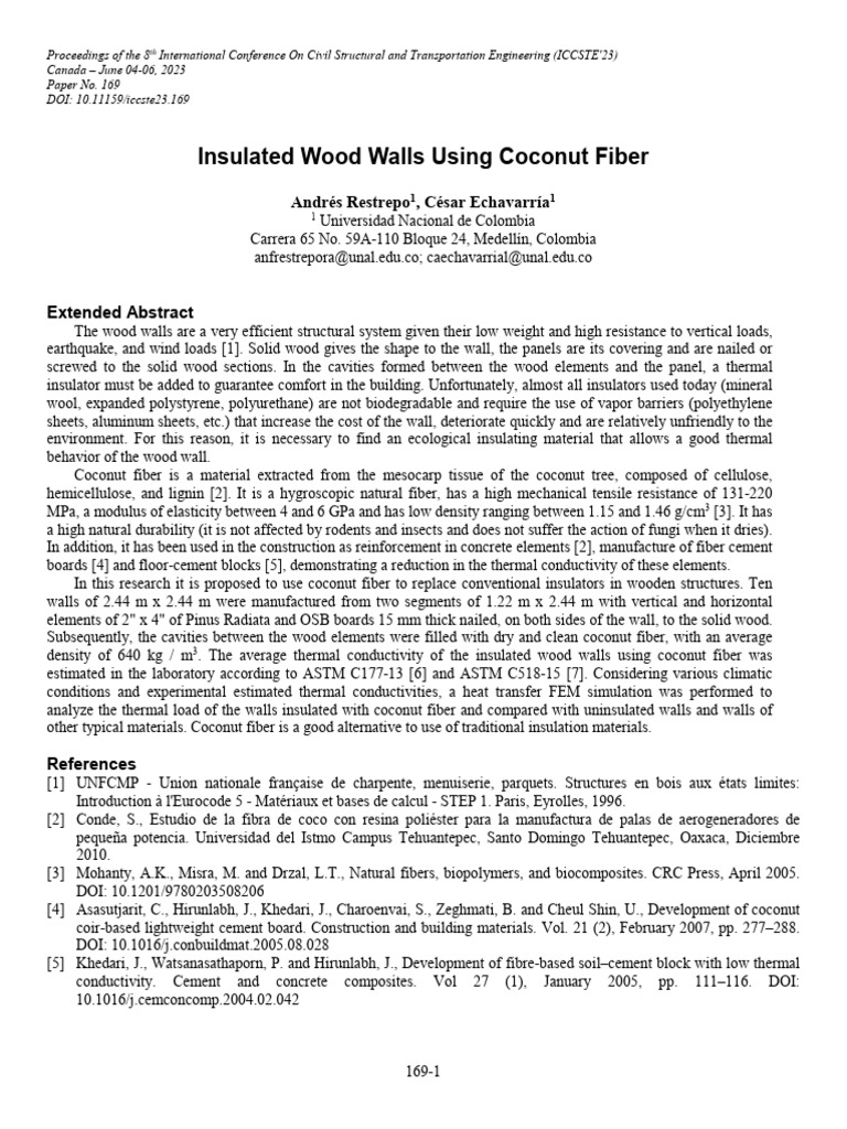 Eco-Friendly Coconut Fiber Insulation | PDF | Wood | Fibers