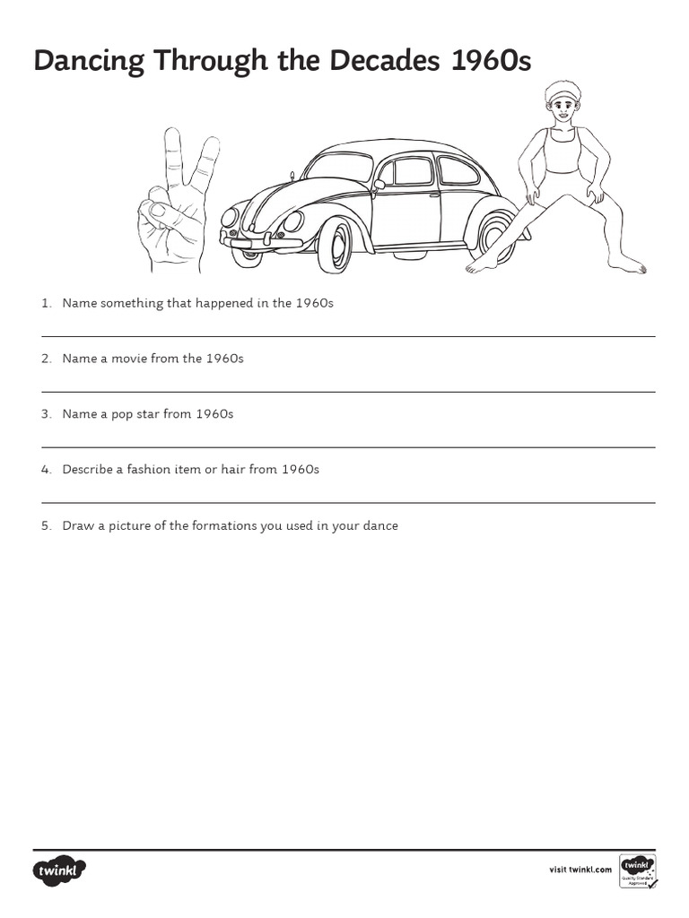 1960s Activity Sheet - Dancing Through The Decades | PDF
