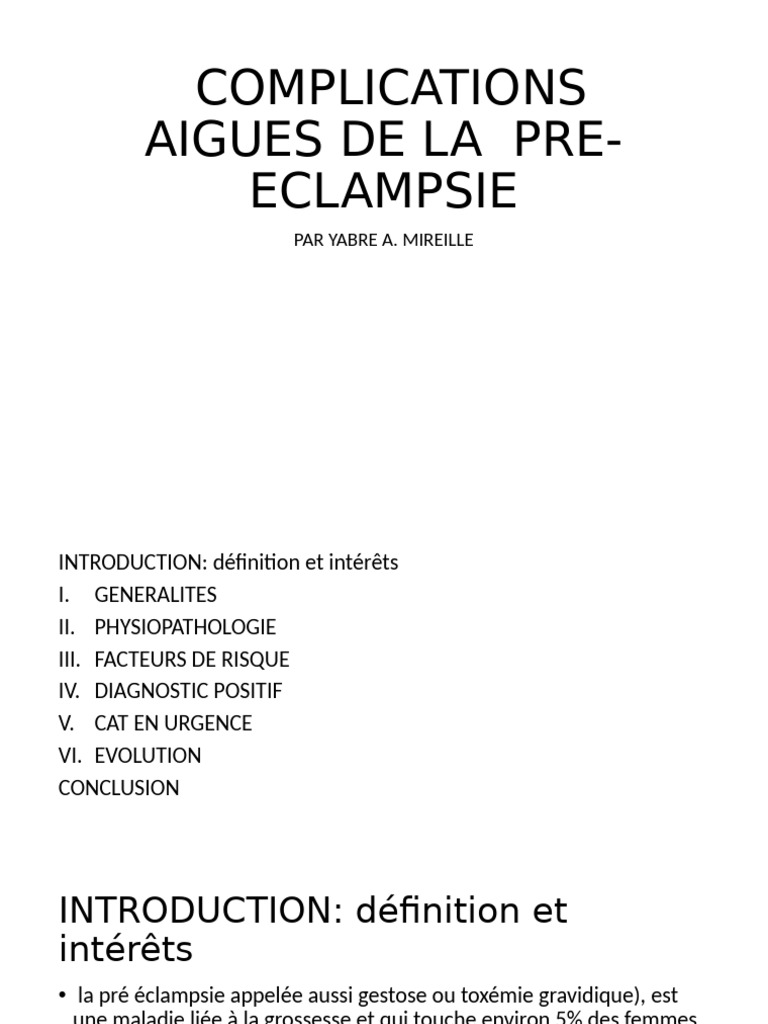 Cat Pre-Eclampsie | PDF | Spécialités médicales | Médecine clinique