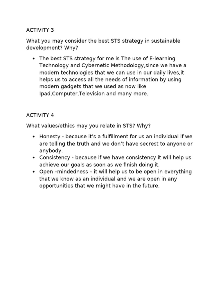 Best STS Strategy & Ethics in Development | PDF