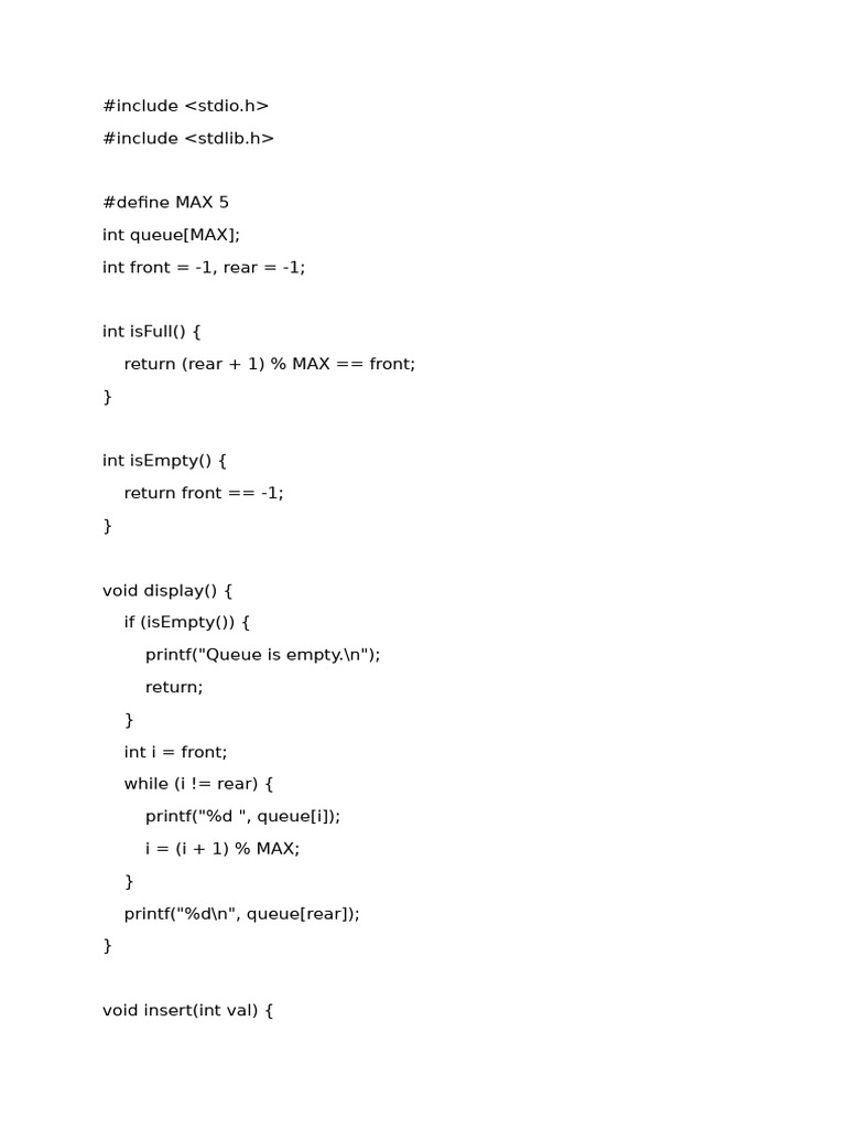 C Circular Queue Implementation | PDF
