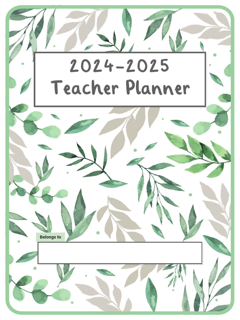2024-2025 Teacher Planner Template | PDF | Cognition | Learning