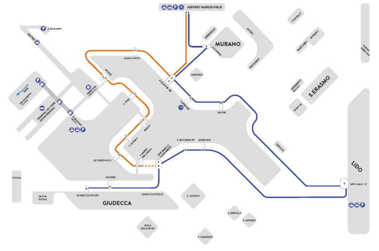 Mappa Linee Alilaguna - Blu e Arancio 2024 | PDF