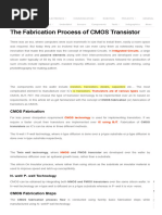 CMOS Fabrication Process Overview | PDF | Mosfet | Cmos