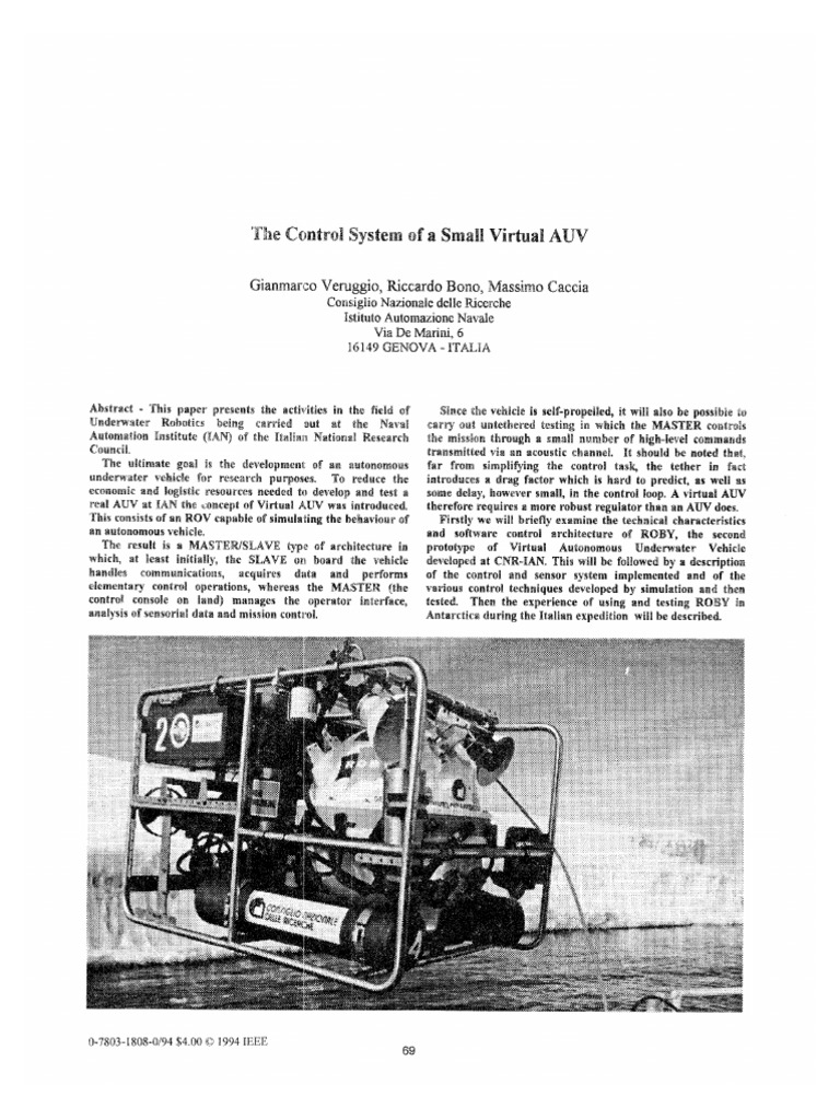 Control System of A Small Virtual AUV | PDF