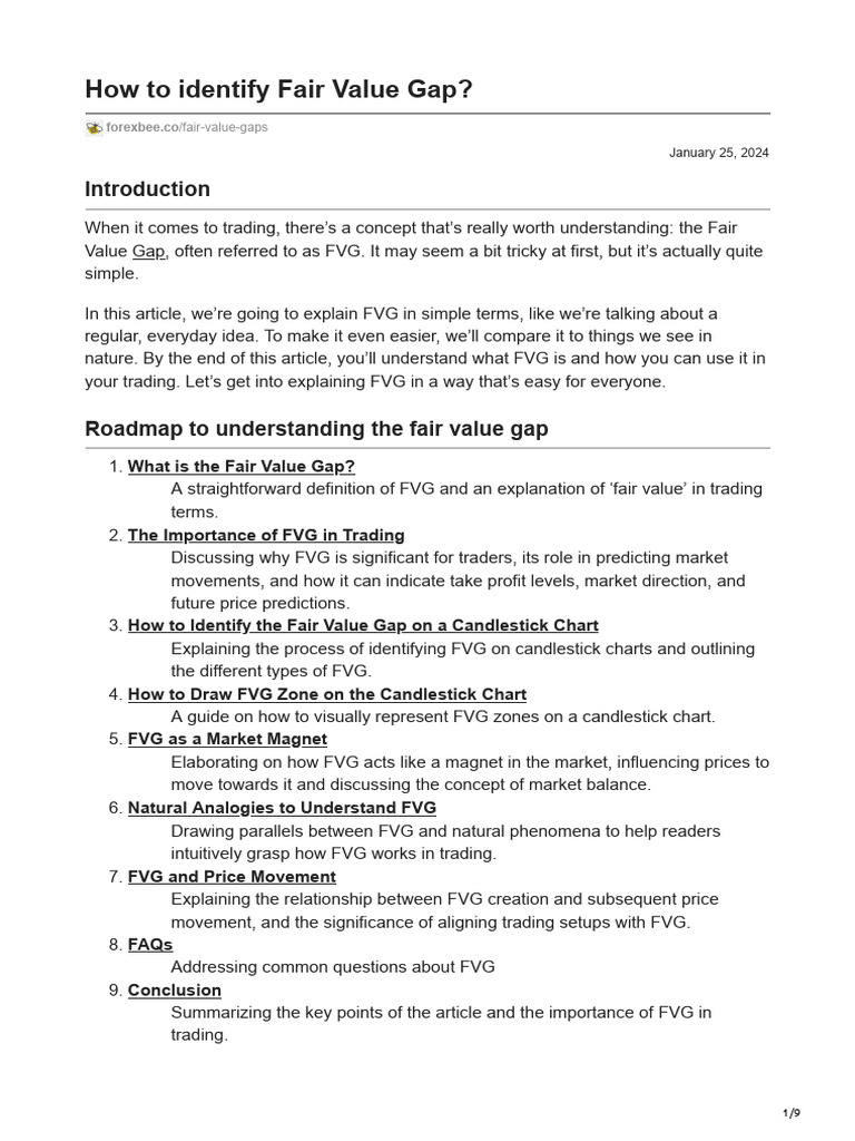 How to identify Fair Value Gap | PDF | Market Trend