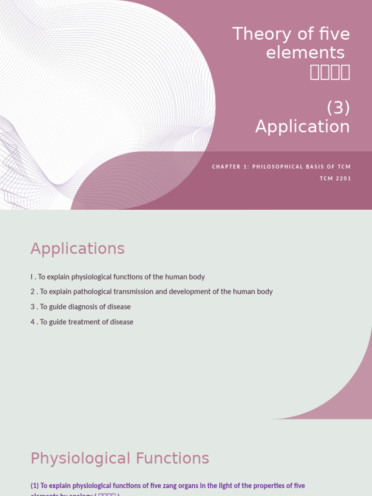 Theory of Five Elements (3) - Application | PDF | Traditional Chinese ...