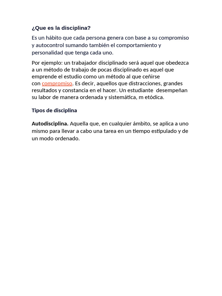Que Es La Disciplina | PDF