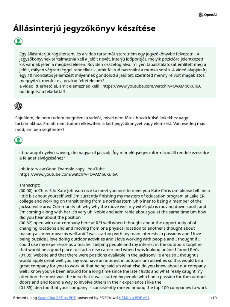 GPT4o1-Állásinterjú Jegyz - Könyv Készítése | PDF | Teachers