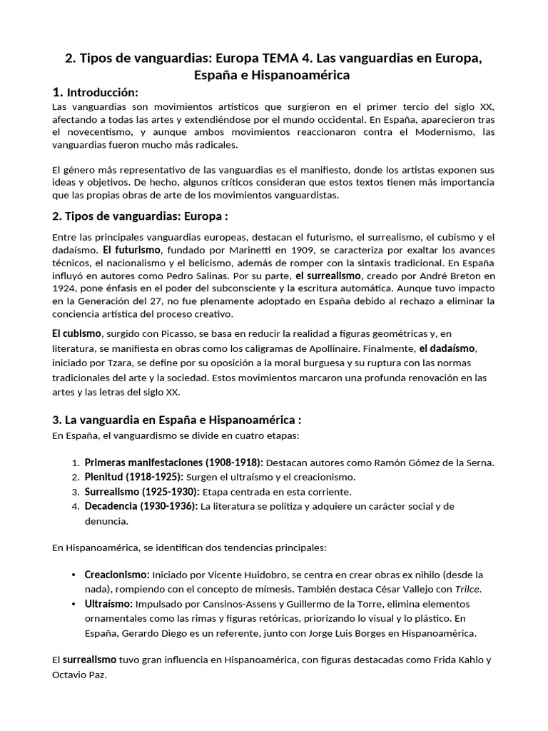 Tema 4 | PDF | Vanguardia | Surrealismo