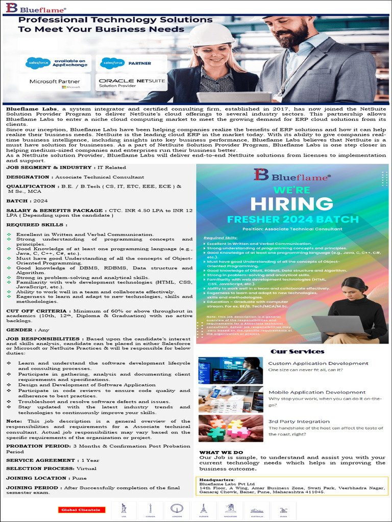 Blueflame Labs Poster Pdf Enterprise Resource Planning Computing