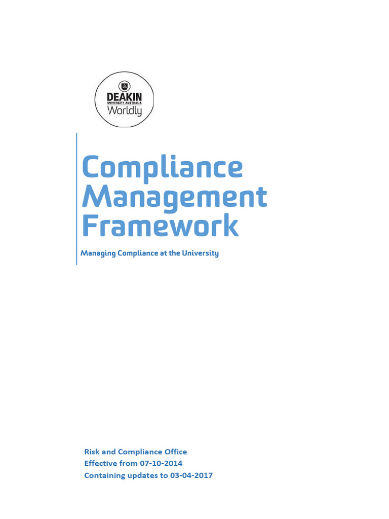 University Compliance Management Framework | PDF | Risk | Risk Management