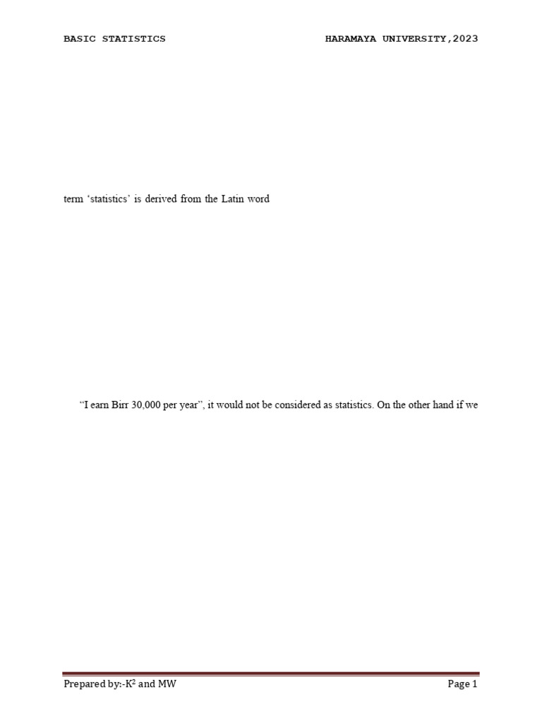 Basic Statistics Material Final | PDF | Statistics | Level Of Measurement