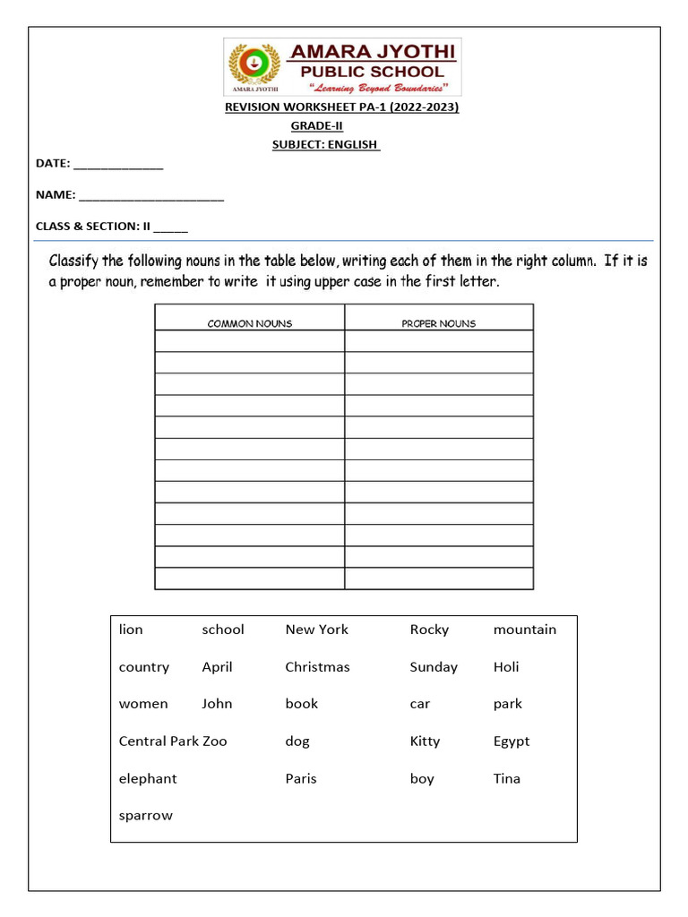 Grade-II Practice Worksheet | PDF