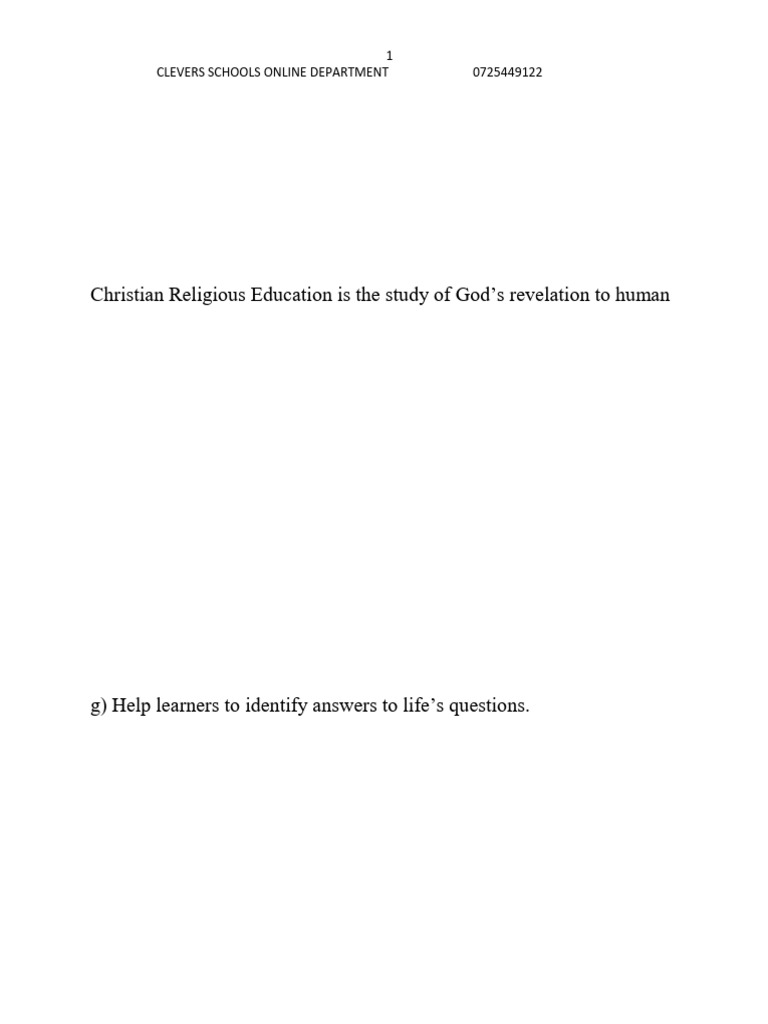 Cre Notes Form 1-4 Booklet (1) | PDF | Covenant (Biblical) | Nevi'im