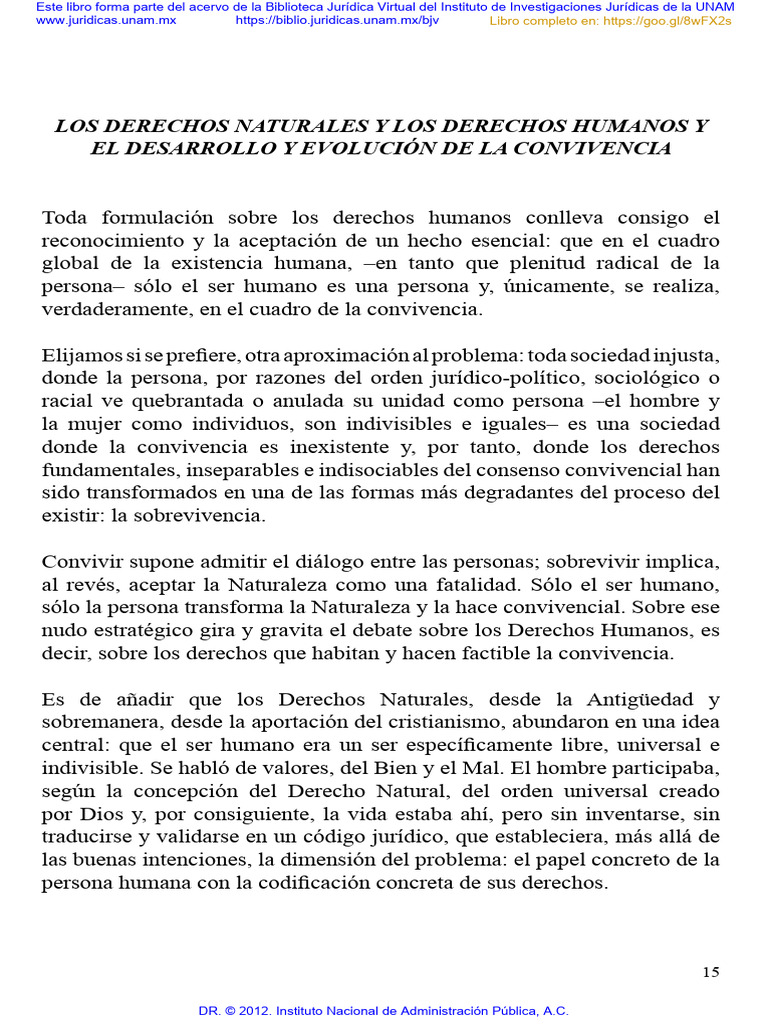 Los Derechos Naturales Y Los Derechos Humanos Y El Desarrollo Y ...