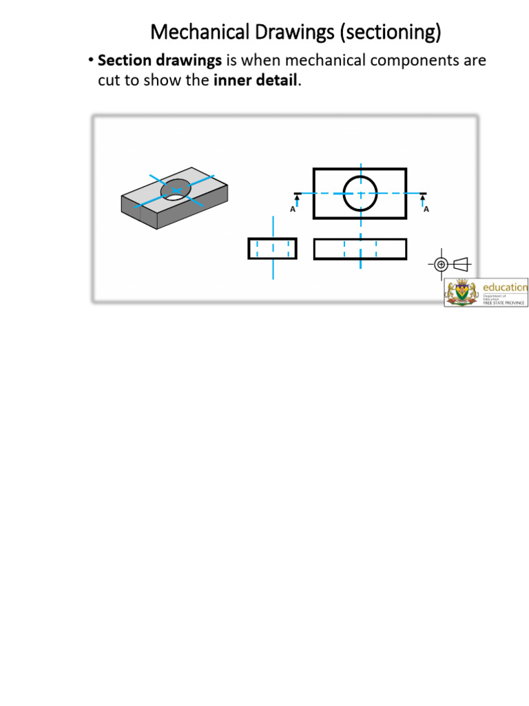 Mechanical Sectioning in Drawings | PDF | Drawing | Symmetry
