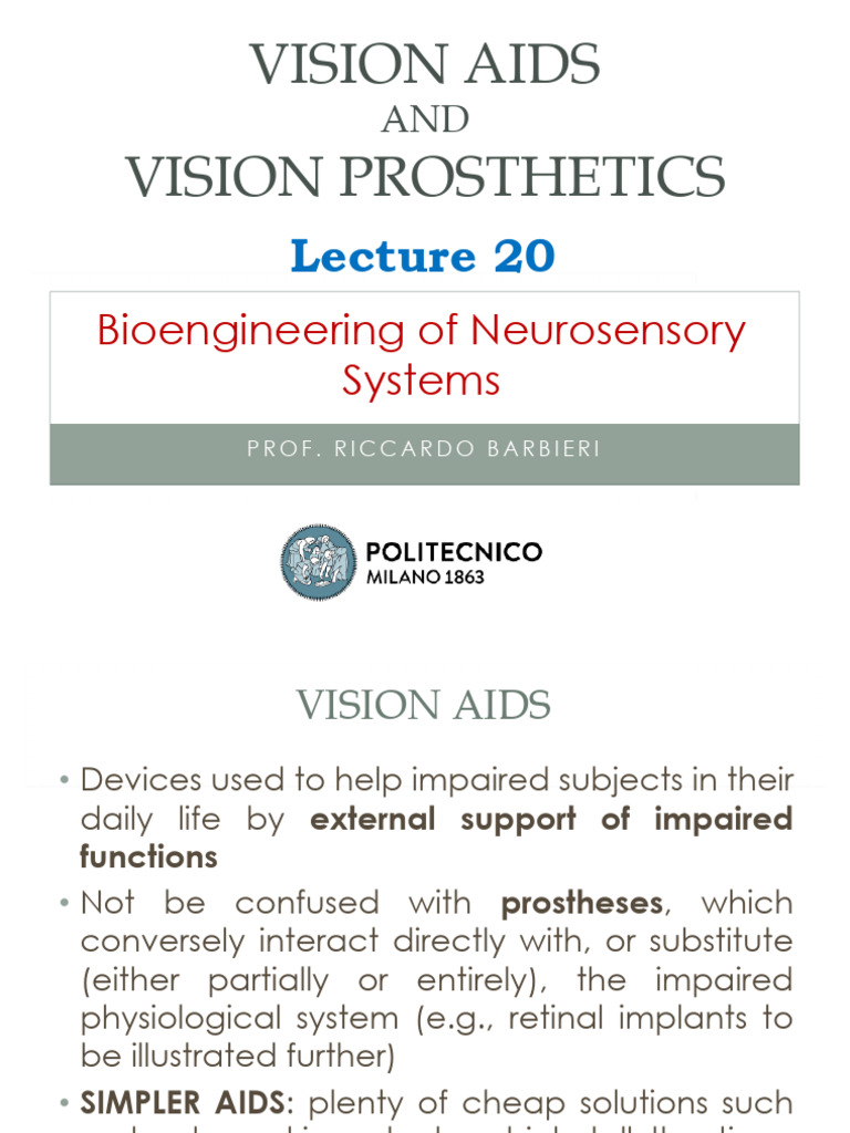 Vision Aids and Prosthetics | PDF | Retina | Neuroscience