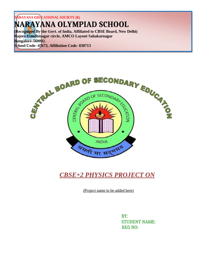 CBSE+2 Physics Project Report Template | PDF | Psychology | Motivation