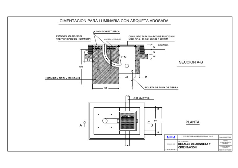 02 Plano Detalle de Arqueta y Cimentacion N 5 | PDF | Elementos arquitectónicos | Construyendo ...