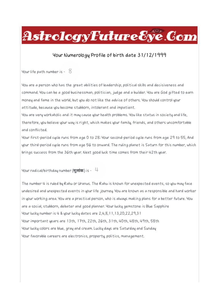 Online Life Path Number Calculator _ Birthday Number Tool | PDF